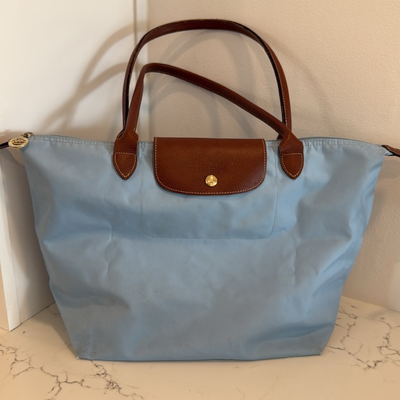 Longchamp | Bags | Longchamp Nylon Tote Blue | Poshmark